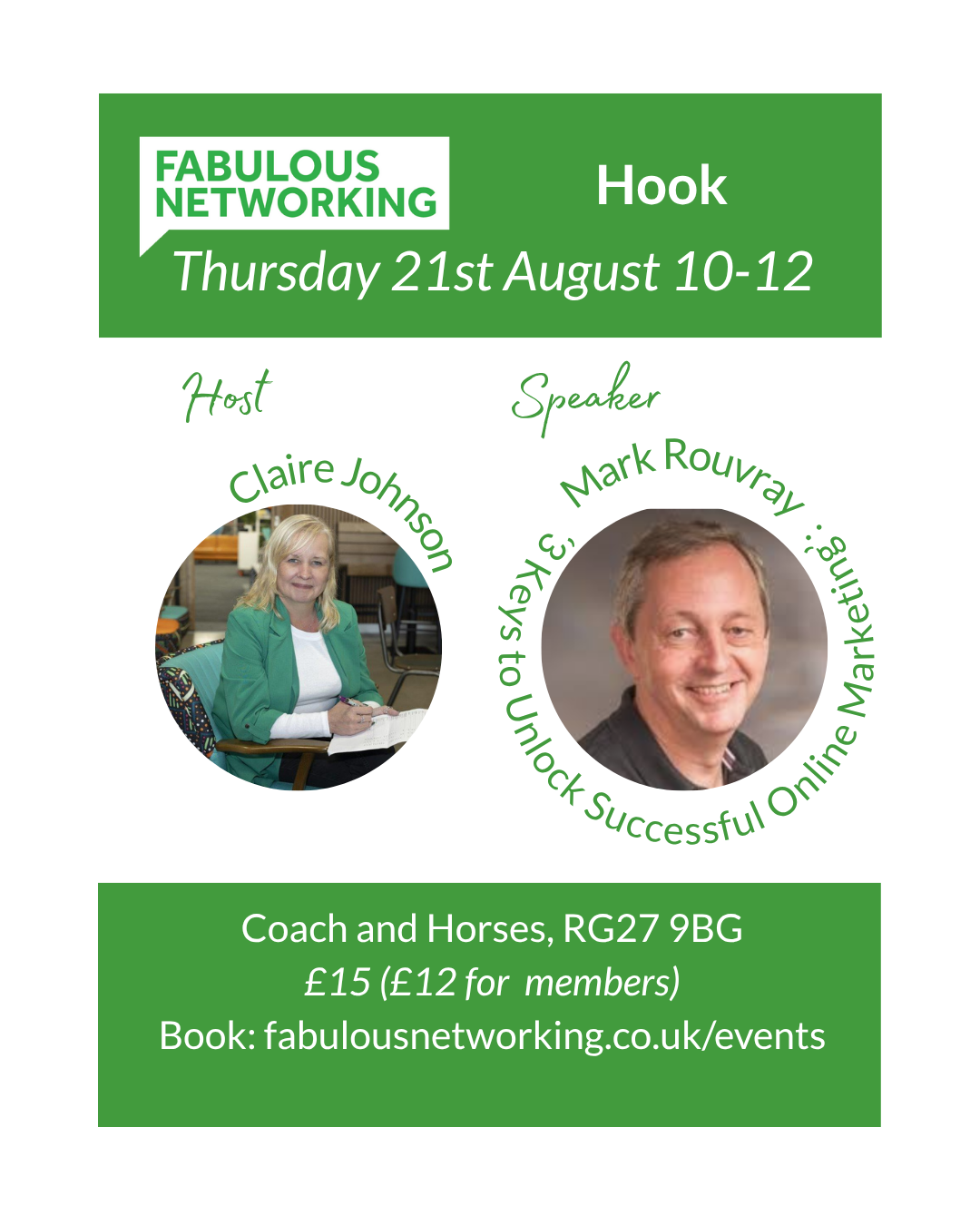 Hook business networking in person 21st August 2025 - Fabulous Networking